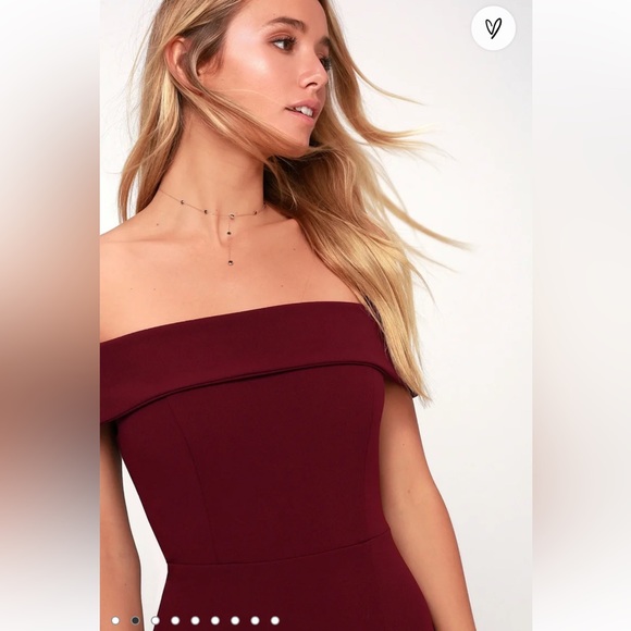 Lulus | Dresses | Lulus Burgundy Offtheshoulder Gown | Poshmark